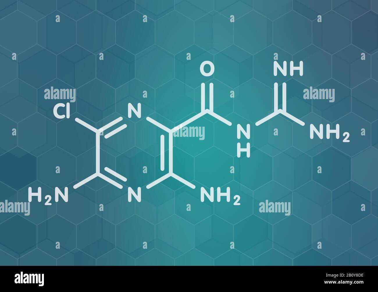 Amiloride diuretic drug molecule, illustration Stock Photo - Alamy