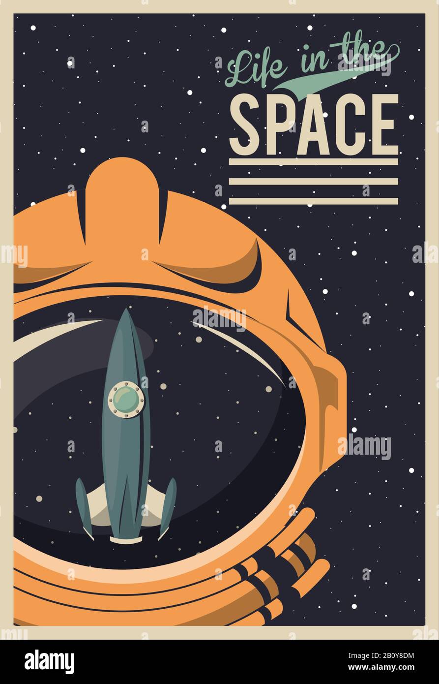 life in the space poster with astronaut helmet Stock Vector Image & Art ...