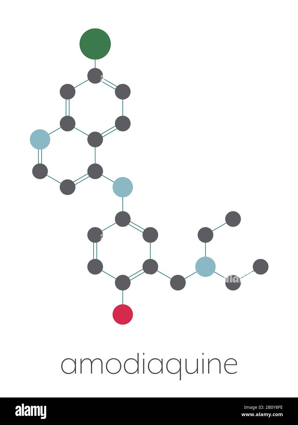Amodiaquine anti-malarial drug molecule, illustration Stock Photo - Alamy