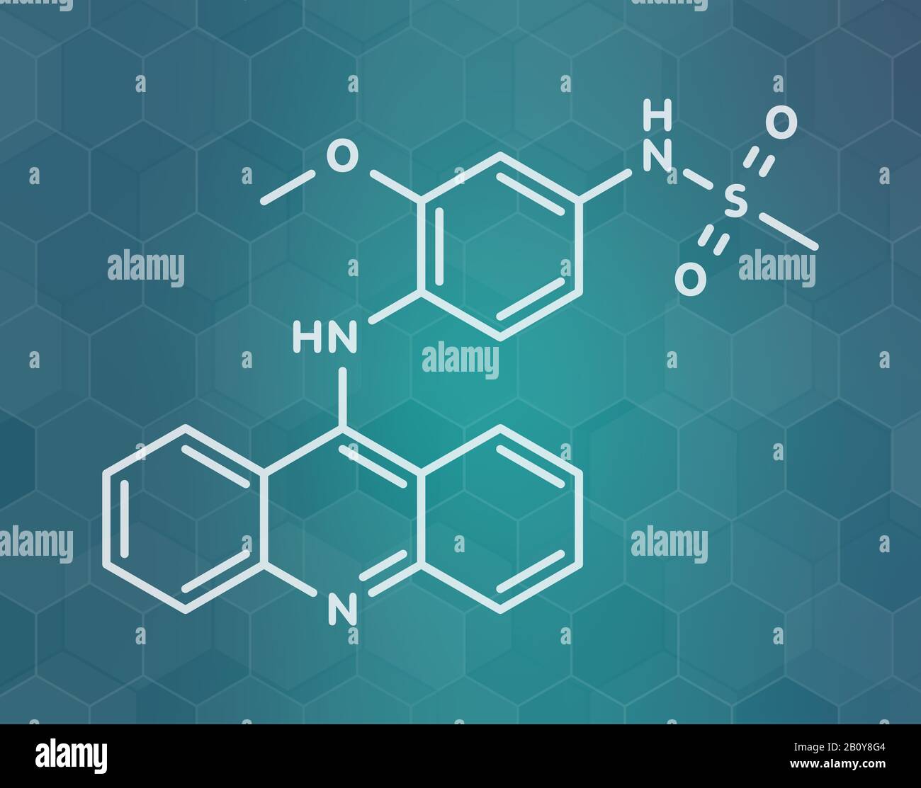 Amsacrine cancer drug molecule, illustration Stock Photo - Alamy