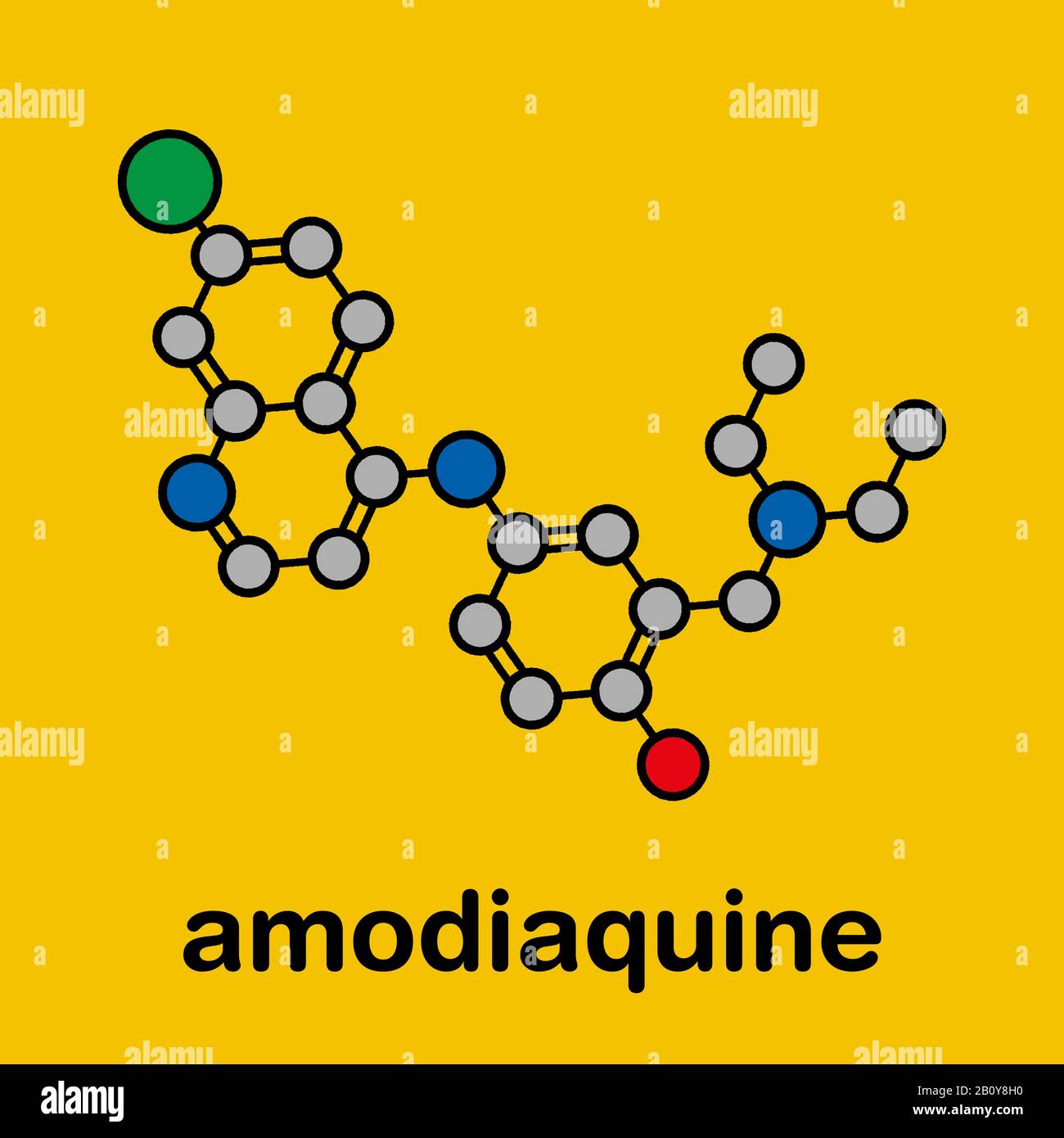 Amodiaquine anti-malarial drug molecule, illustration Stock Photo - Alamy