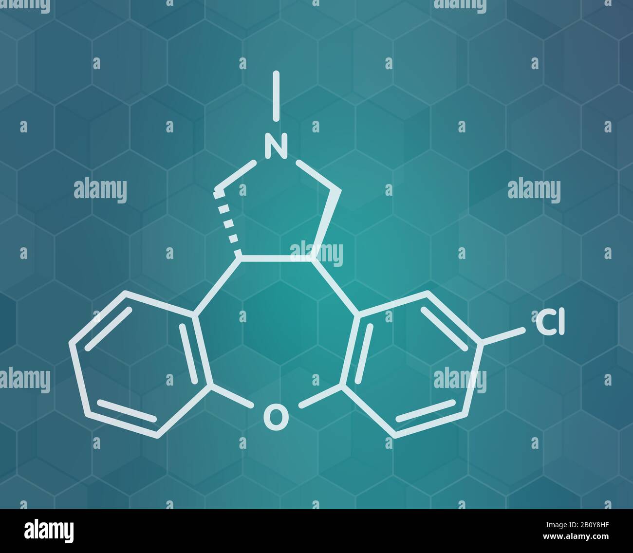 Asenapine antipsychotic drug molecule, illustration Stock Photo - Alamy