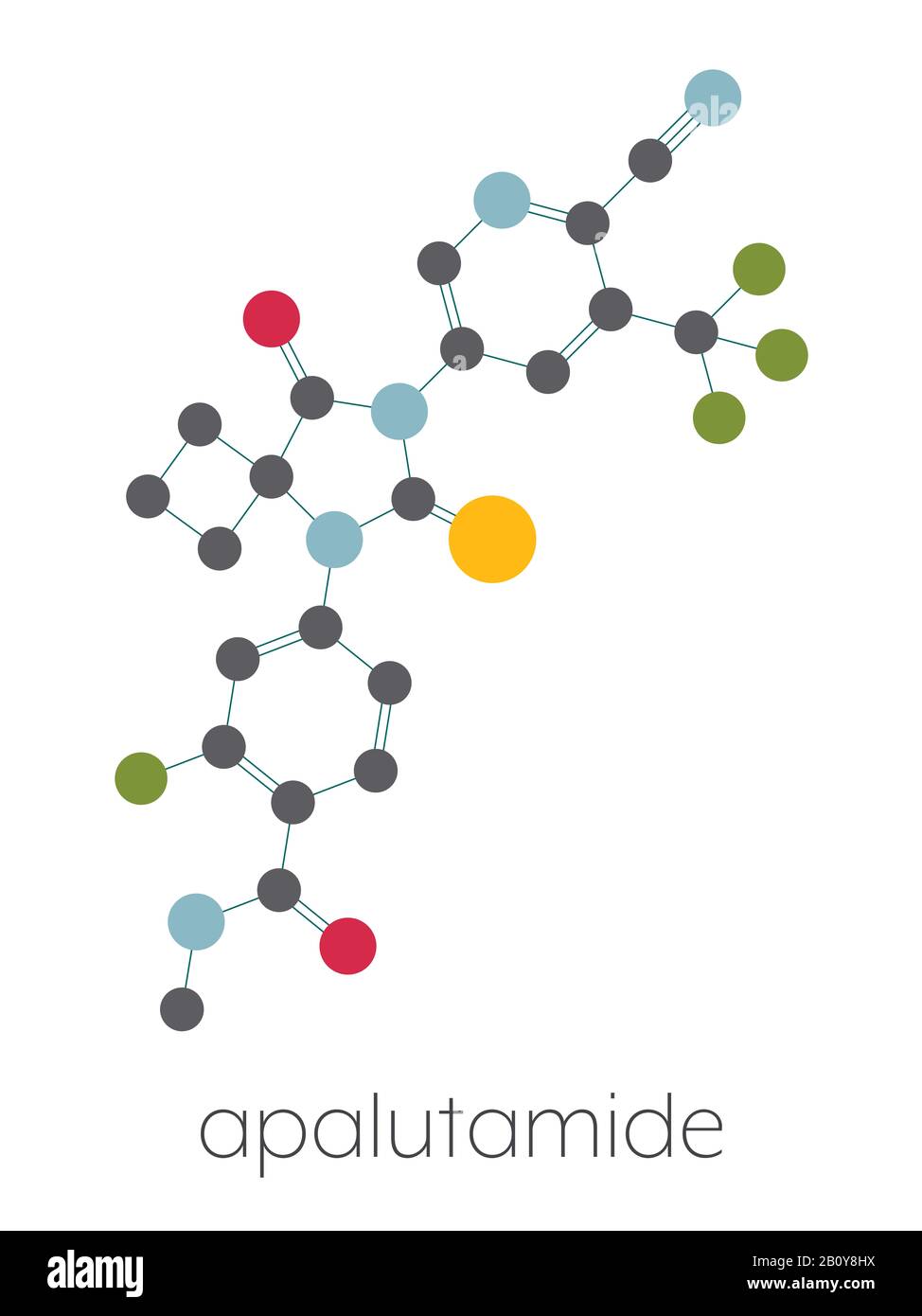 Apalutamide prostate cancer drug molecule, illustration Stock Photo - Alamy