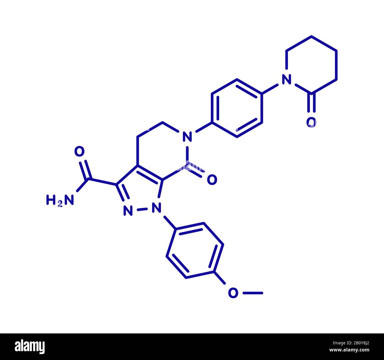 Apixaban anticoagulant drug molecule, illustration Stock Photo - Alamy