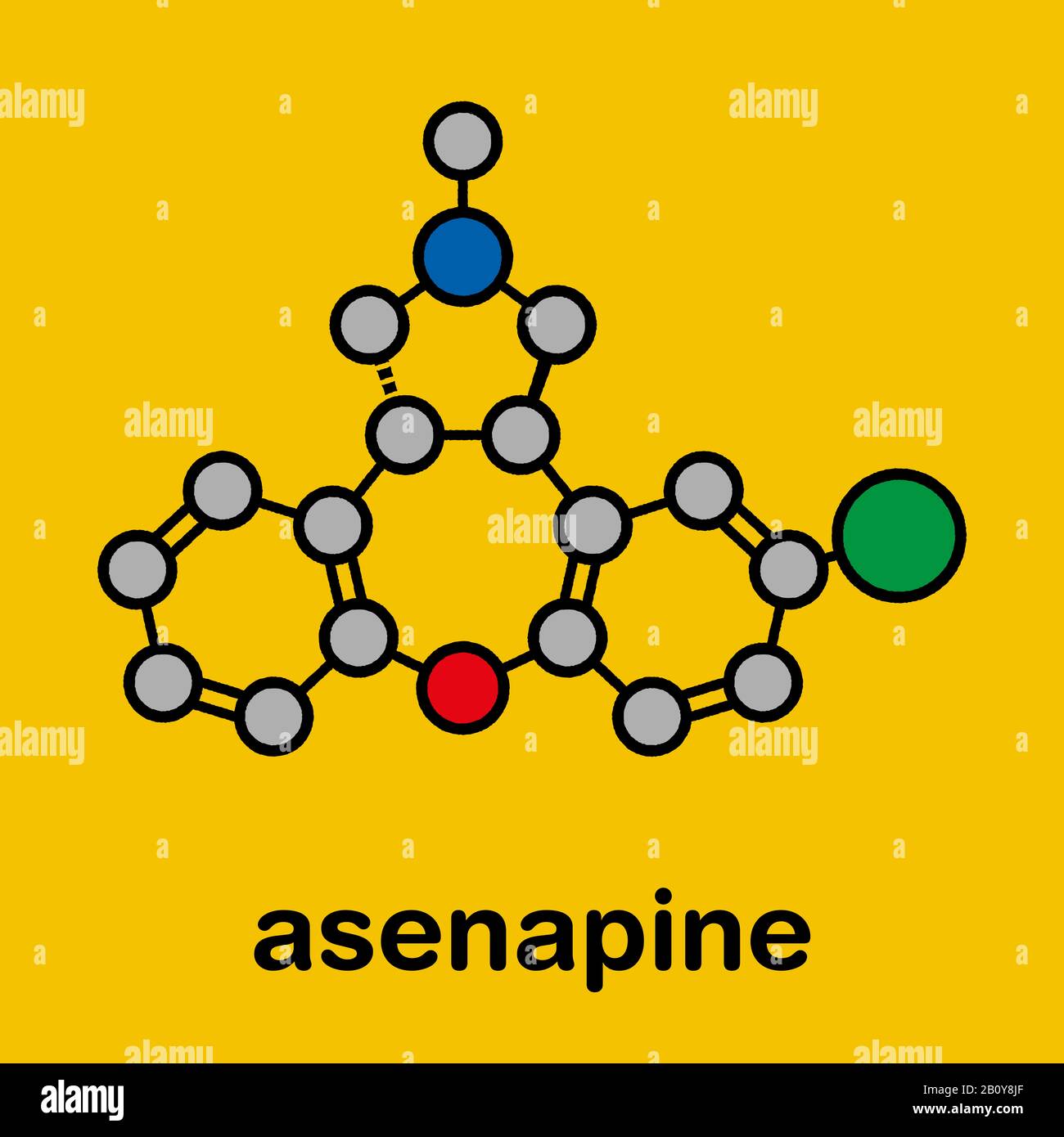 Asenapine antipsychotic drug molecule, illustration Stock Photo - Alamy