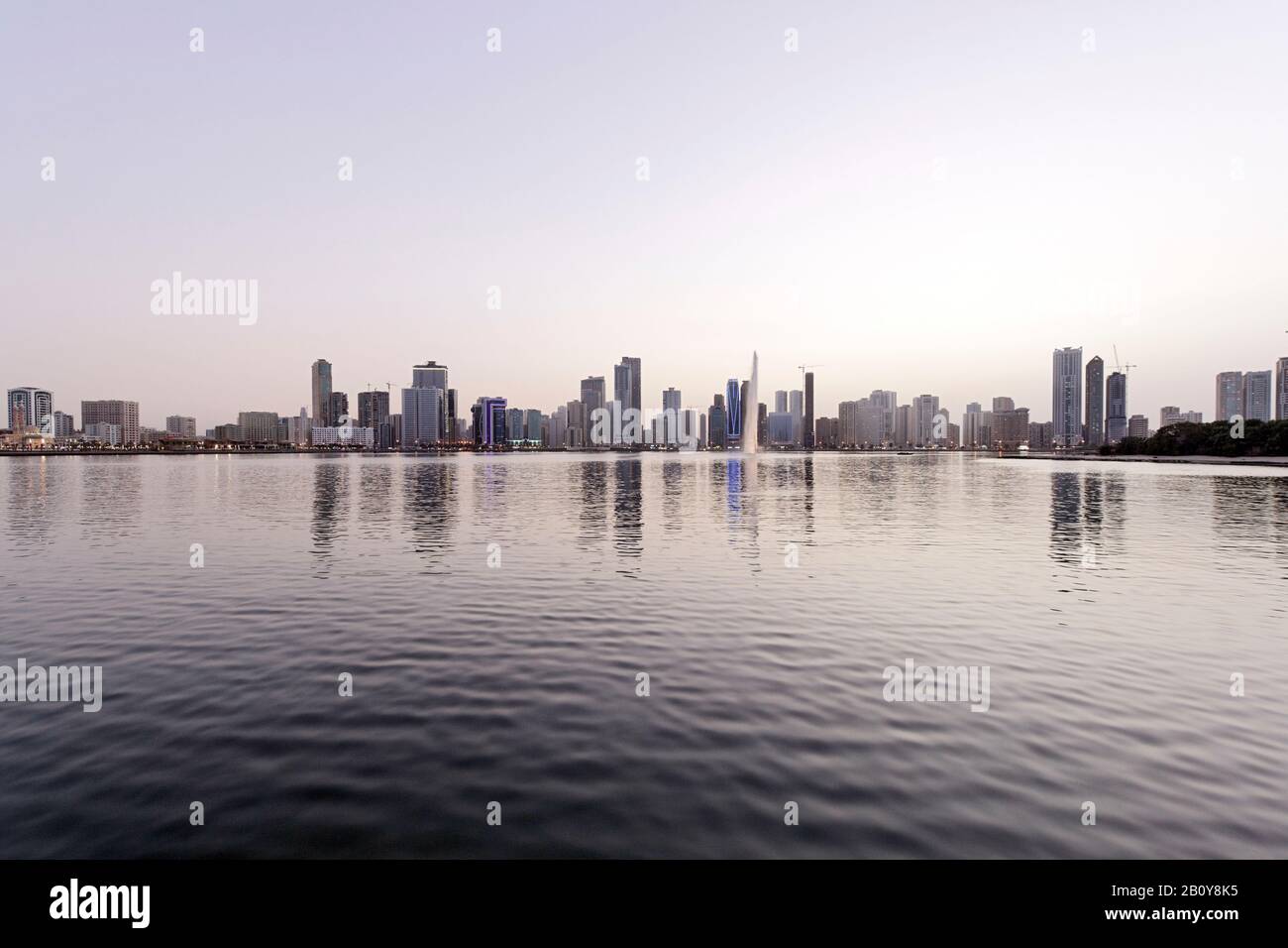 Skyline, Golden Mile, Corniche Street, Emirate of Sharjah, United Arab ...