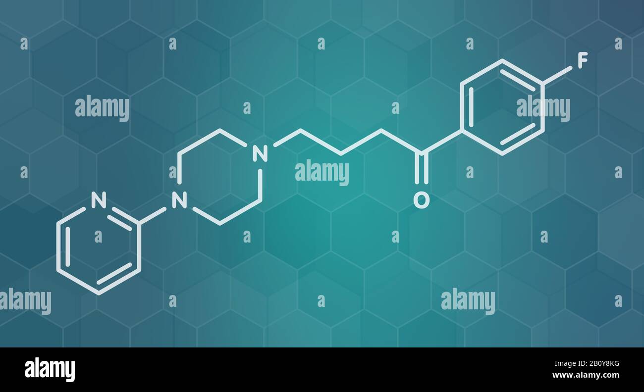 Azaperone antipsychotic drug molecule, illustration Stock Photo - Alamy