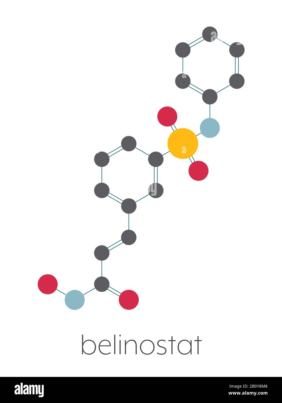 Belinostat cancer drug molecule, illustration Stock Photo - Alamy