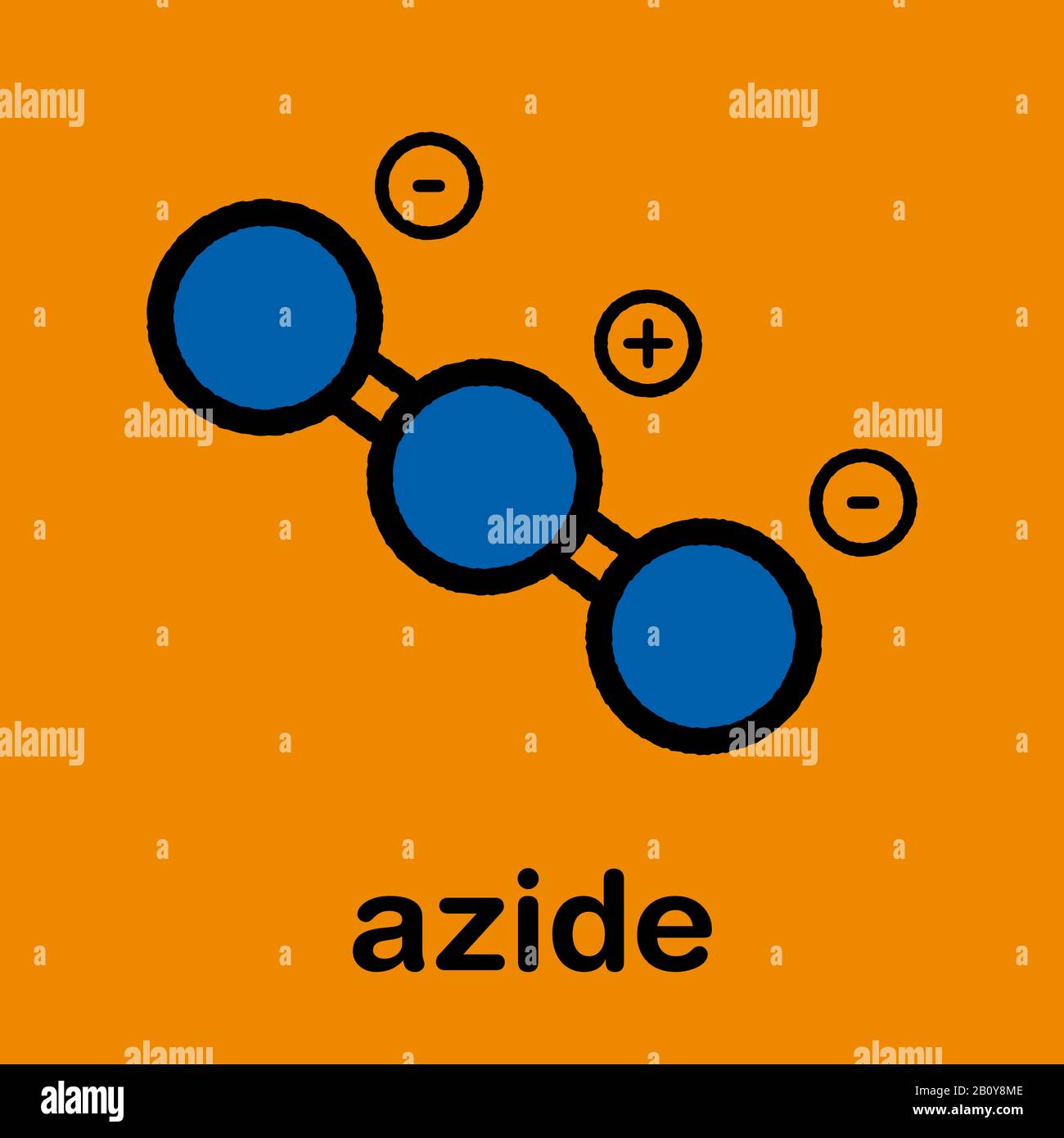 Azide anion chemical structure, illustration Stock Photo - Alamy