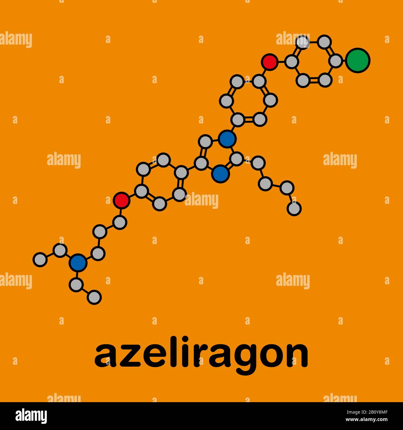 Azeliragon Alzheimer disease drug molecule, illustration Stock Photo ...