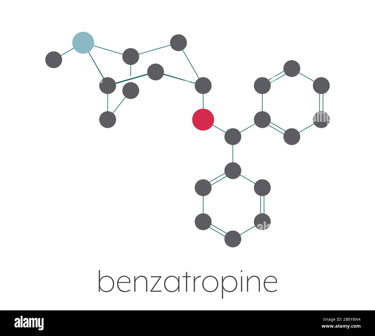 Benzatropine anticholinergic drug molecule, illustration Stock Photo ...