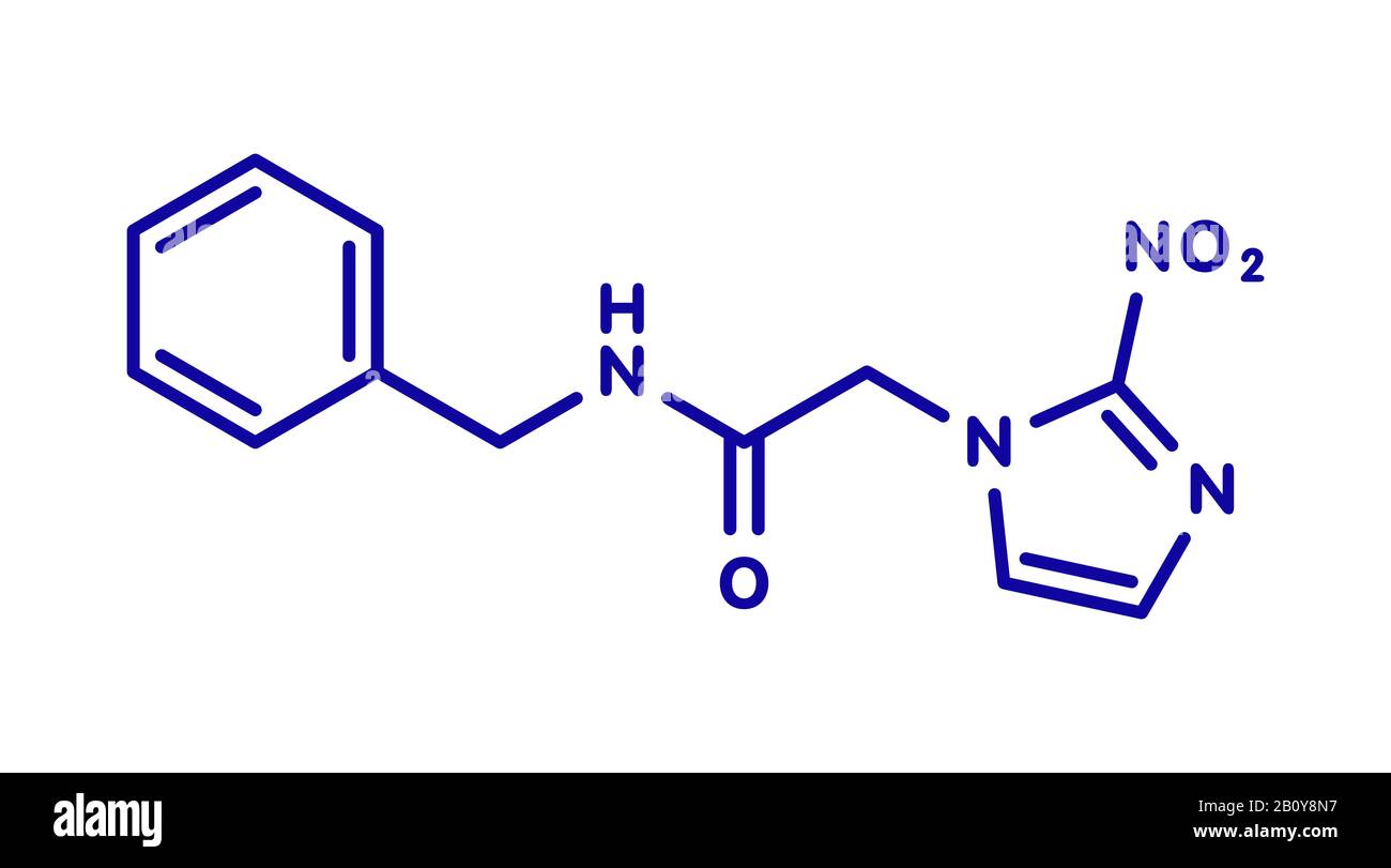 Benznidazole antiparasitic drug molecule, illustration Stock Photo - Alamy