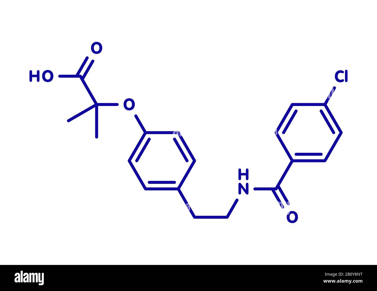 Bezafibrate hyperlipidemia drug molecule, illustration Stock Photo - Alamy