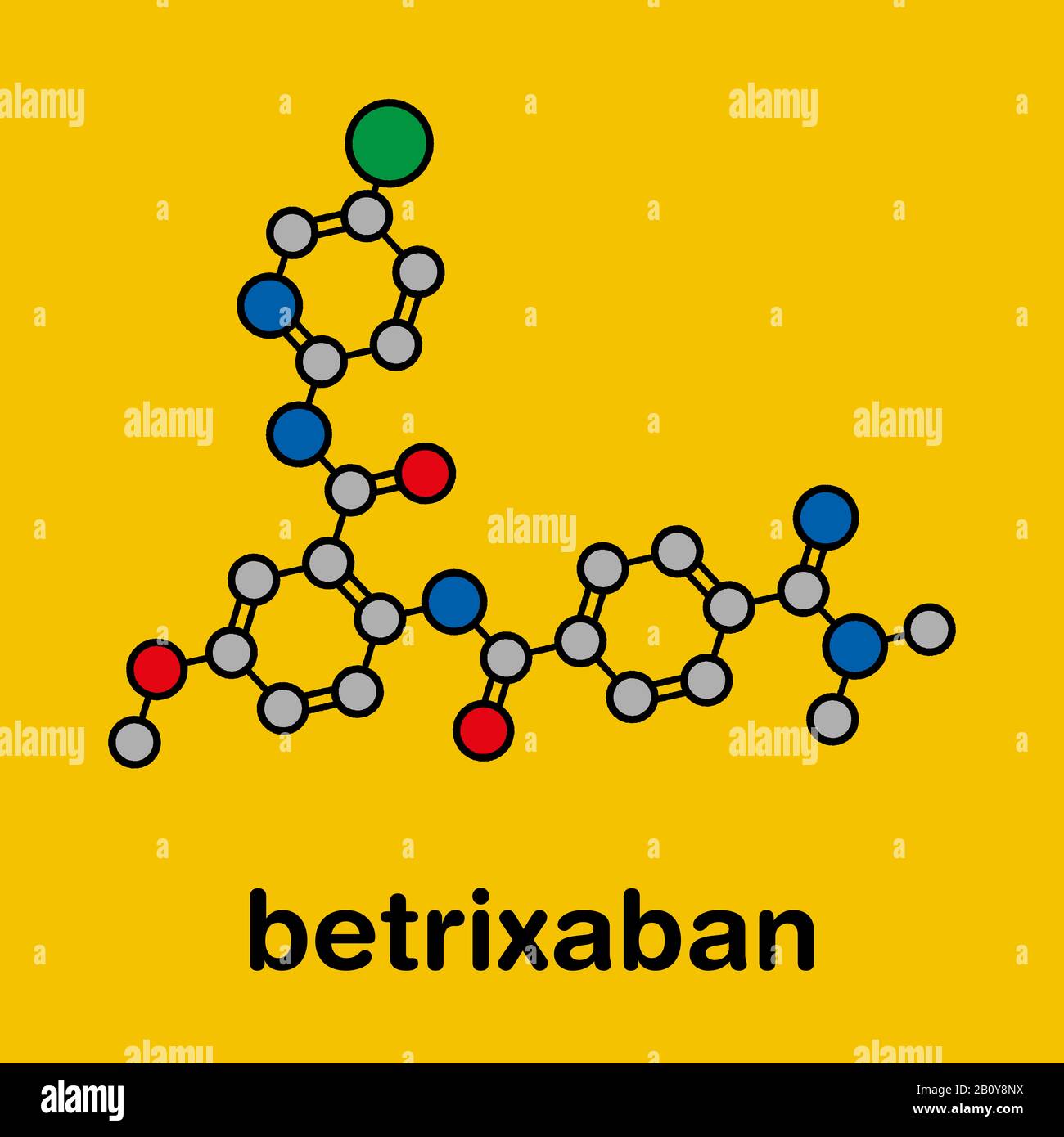 Betrixaban anticoagulant drug molecule, illustration Stock Photo - Alamy