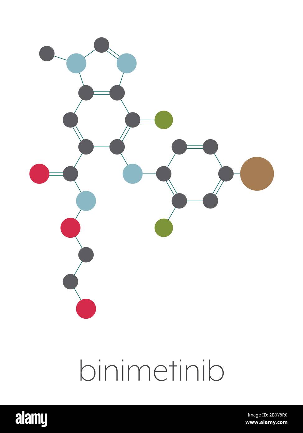 Binimetinib cancer drug molecule, illustration Stock Photo - Alamy
