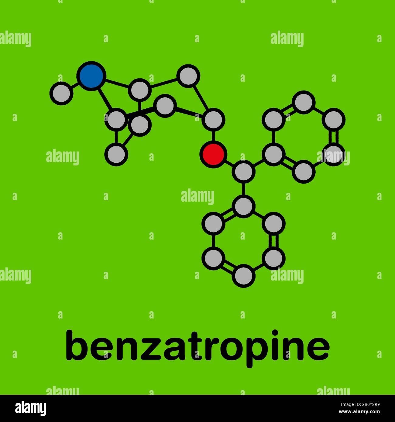 Benzatropine anticholinergic drug molecule, illustration Stock Photo ...