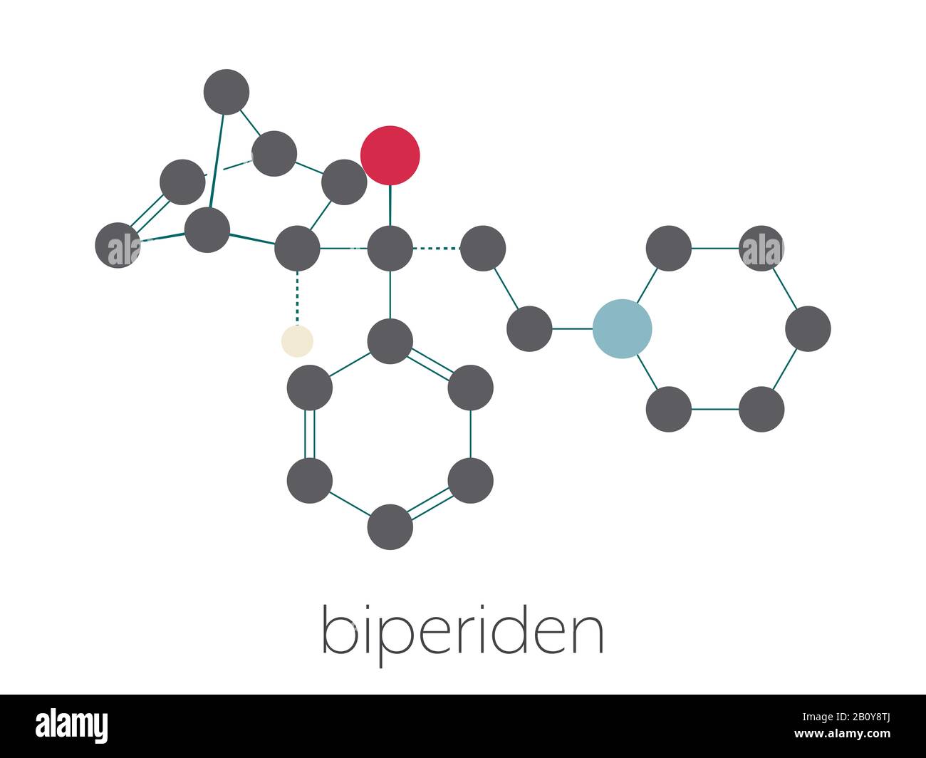 Biperiden Parkinson's disease drug molecule, illustration Stock Photo ...