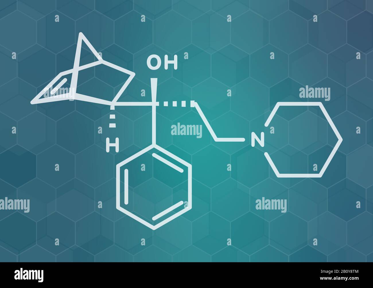 Biperiden Parkinson's disease drug molecule, illustration Stock Photo ...