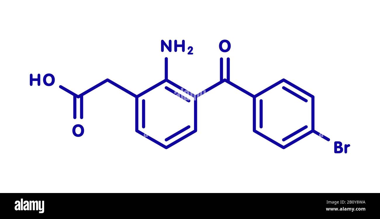 Bromfenac NSAID eye drop drug molecule, illustration Stock Photo - Alamy