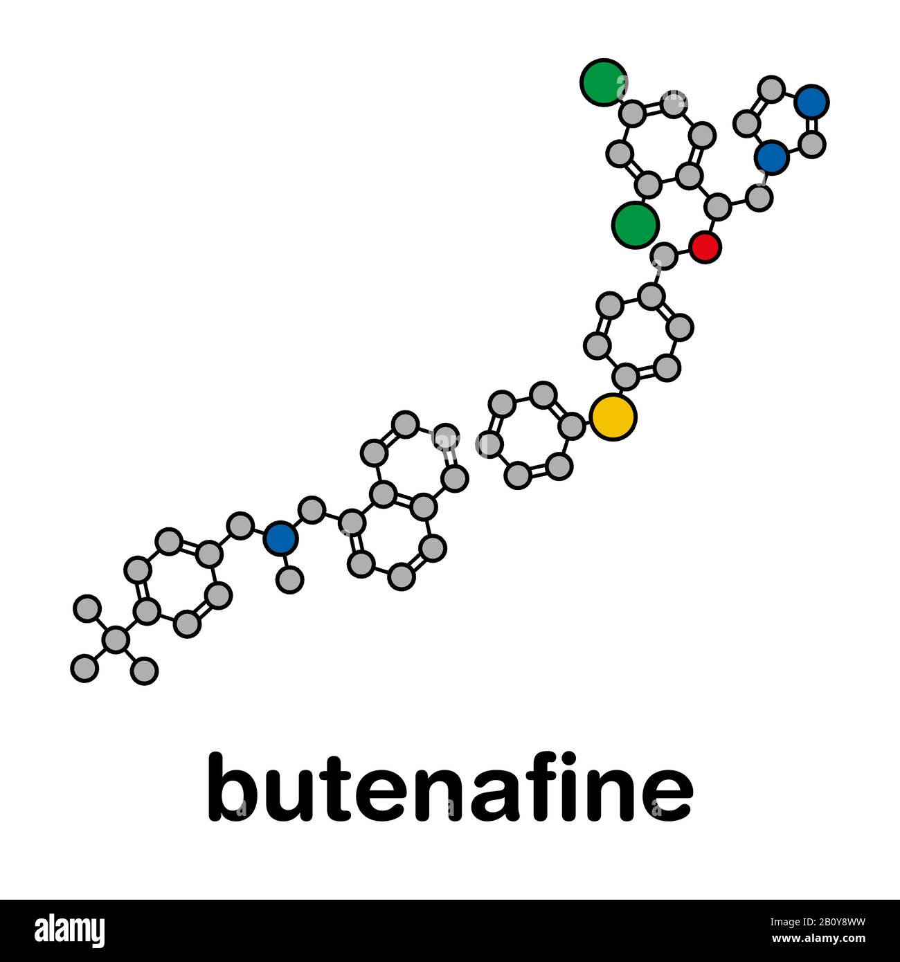 Butenafine antifungal drug molecule, illustration Stock Photo - Alamy