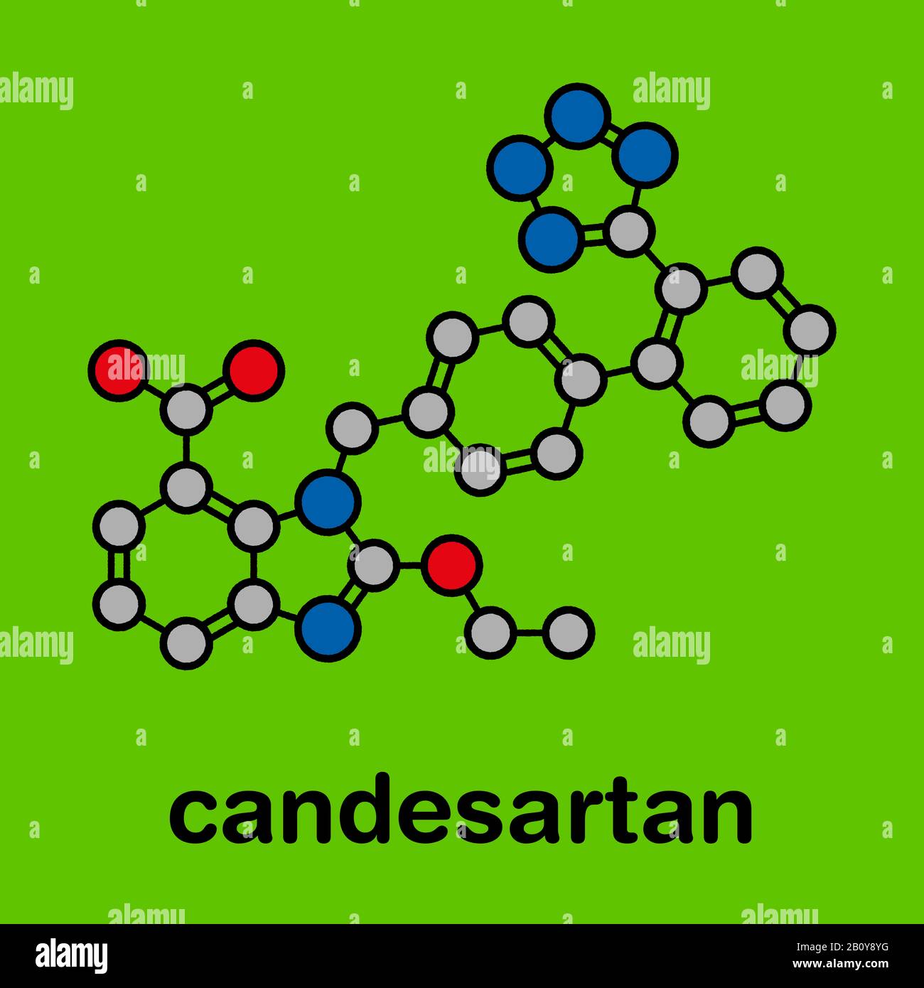 Candesartan hypertension drug molecule, illustration Stock Photo - Alamy