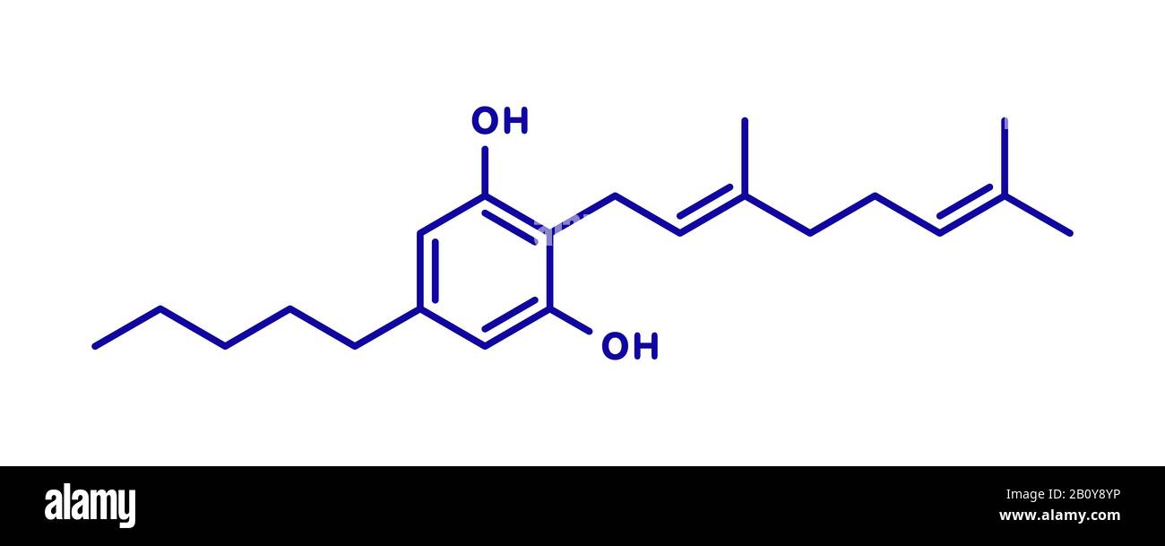 Cannabigerol cannabinoid molecule, illustration Stock Photo - Alamy