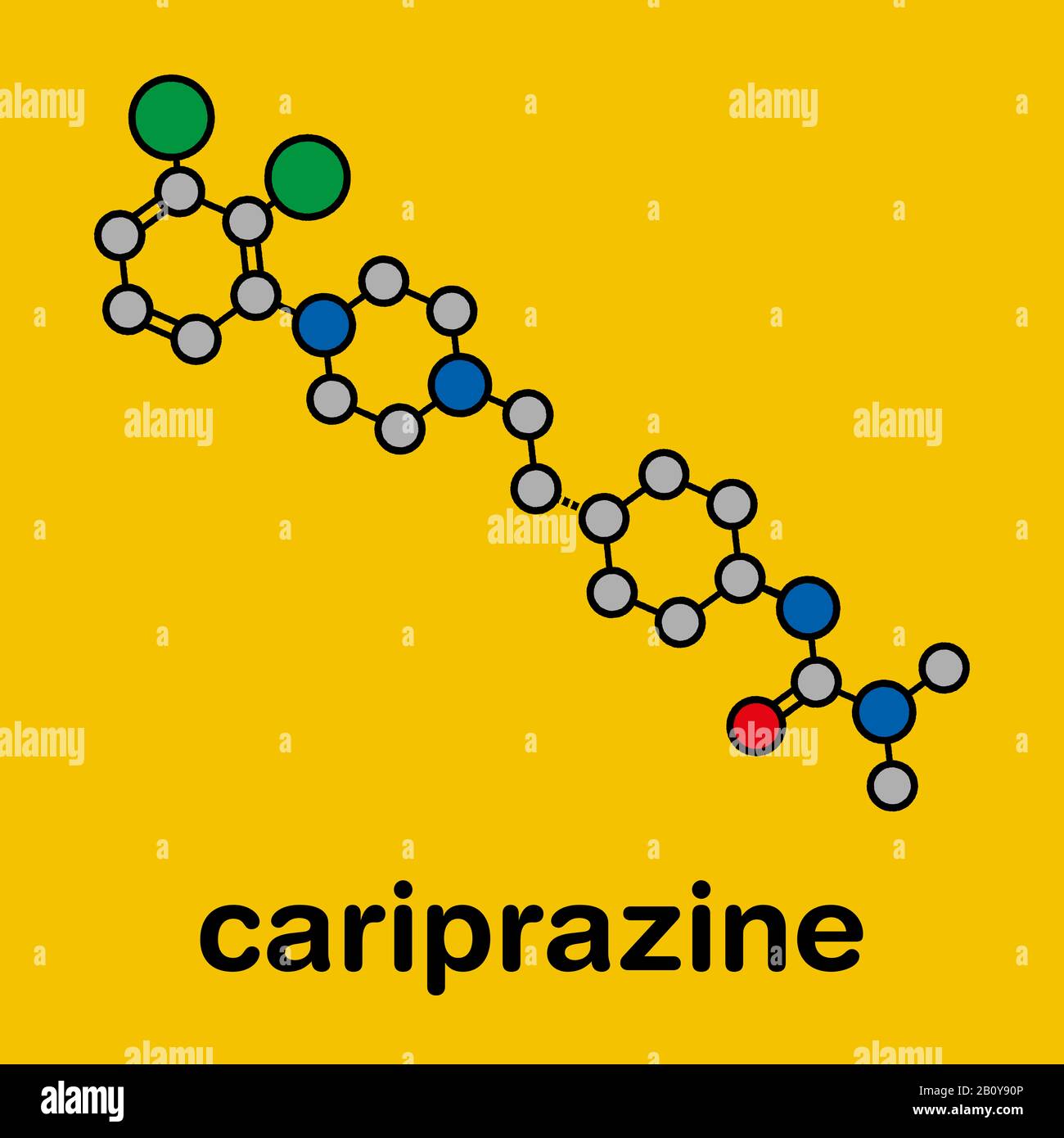 Cariprazine antipsychotic drug molecule, illustration Stock Photo - Alamy