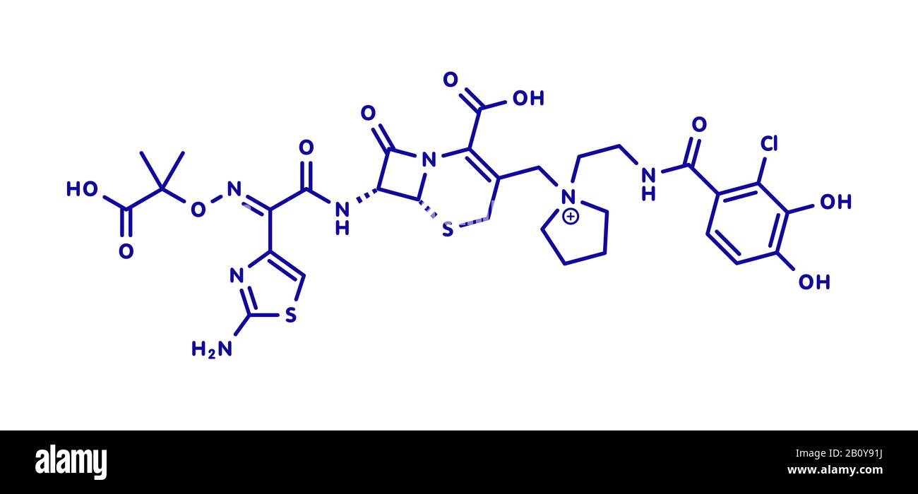 Cefiderocol antibiotic drug molecule, illustration Stock Photo - Alamy