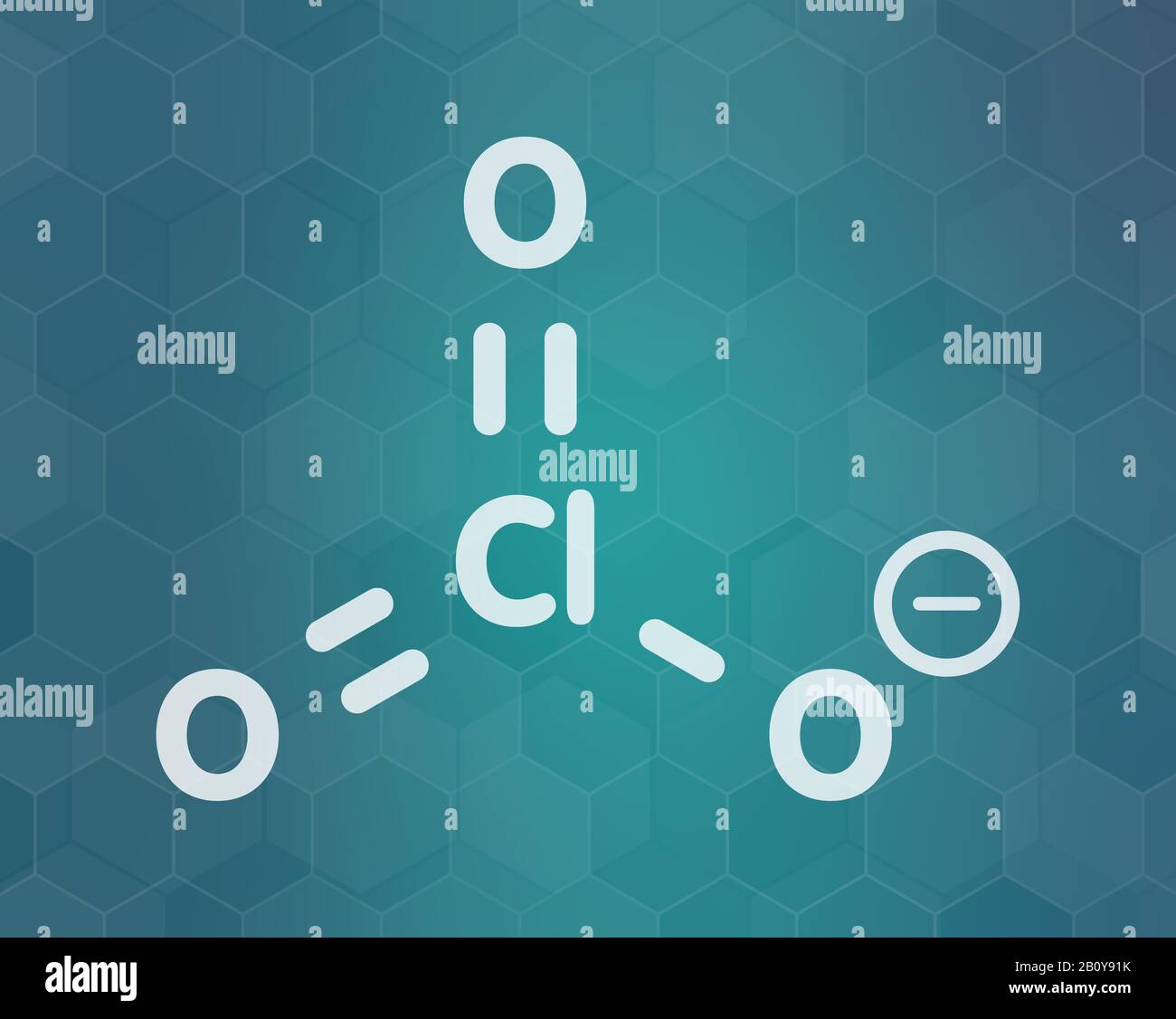 Chlorate anion chemical structure, illustration Stock Photo - Alamy