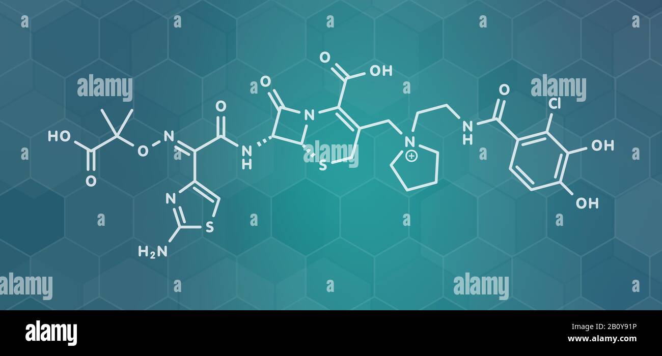 Cefiderocol antibiotic drug molecule, illustration Stock Photo - Alamy