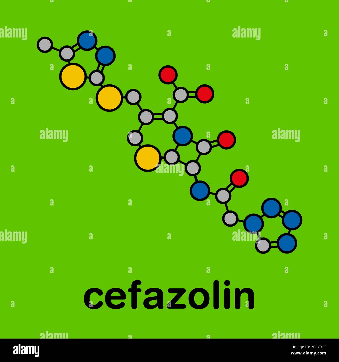 Cefazolin antibiotic drug molecule, illustration Stock Photo - Alamy