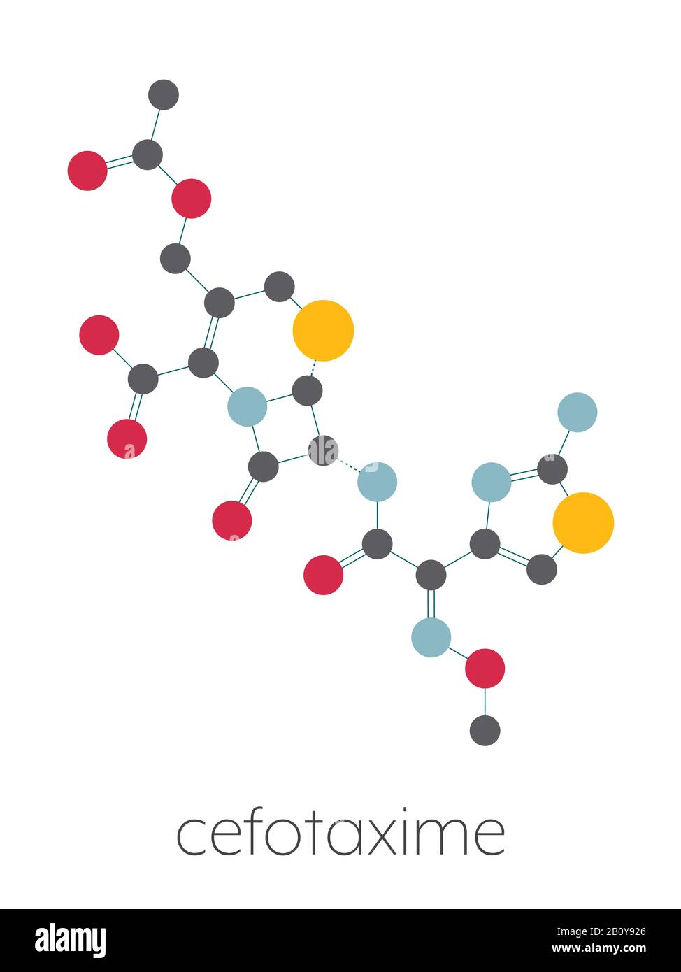 Cefotaxime antibiotic drug molecule, illustration Stock Photo - Alamy