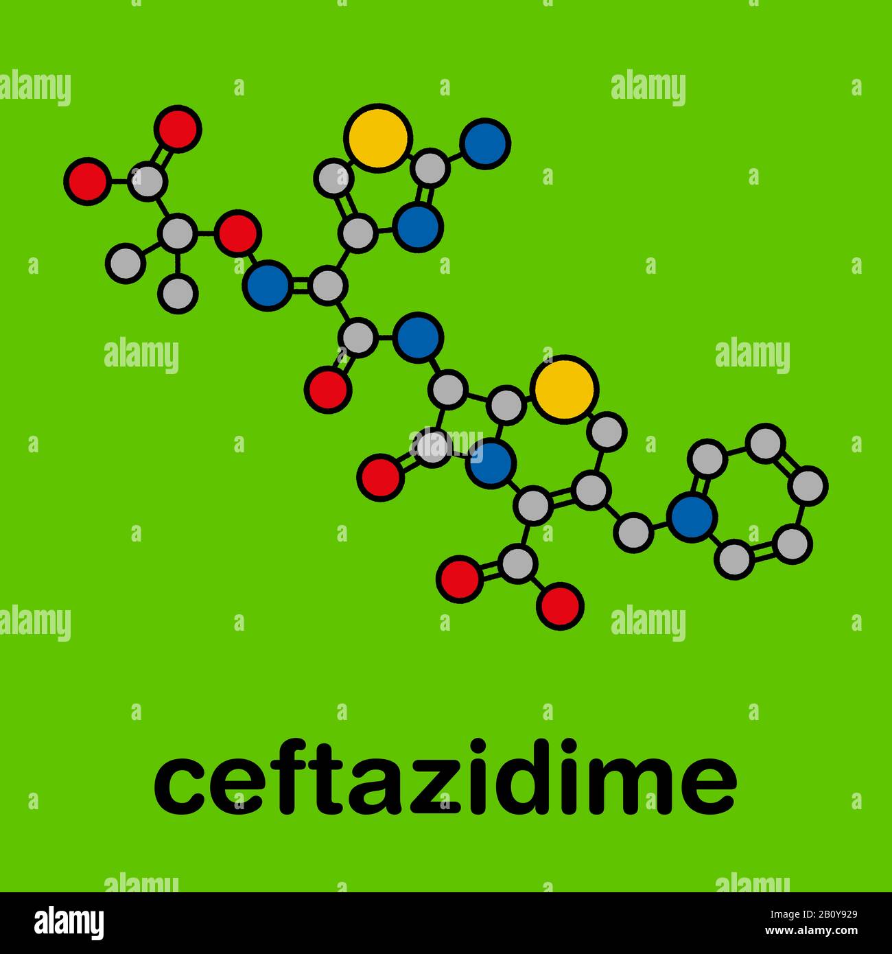 Ceftazidime cephalosporin antibiotic drug molecule Stock Photo - Alamy