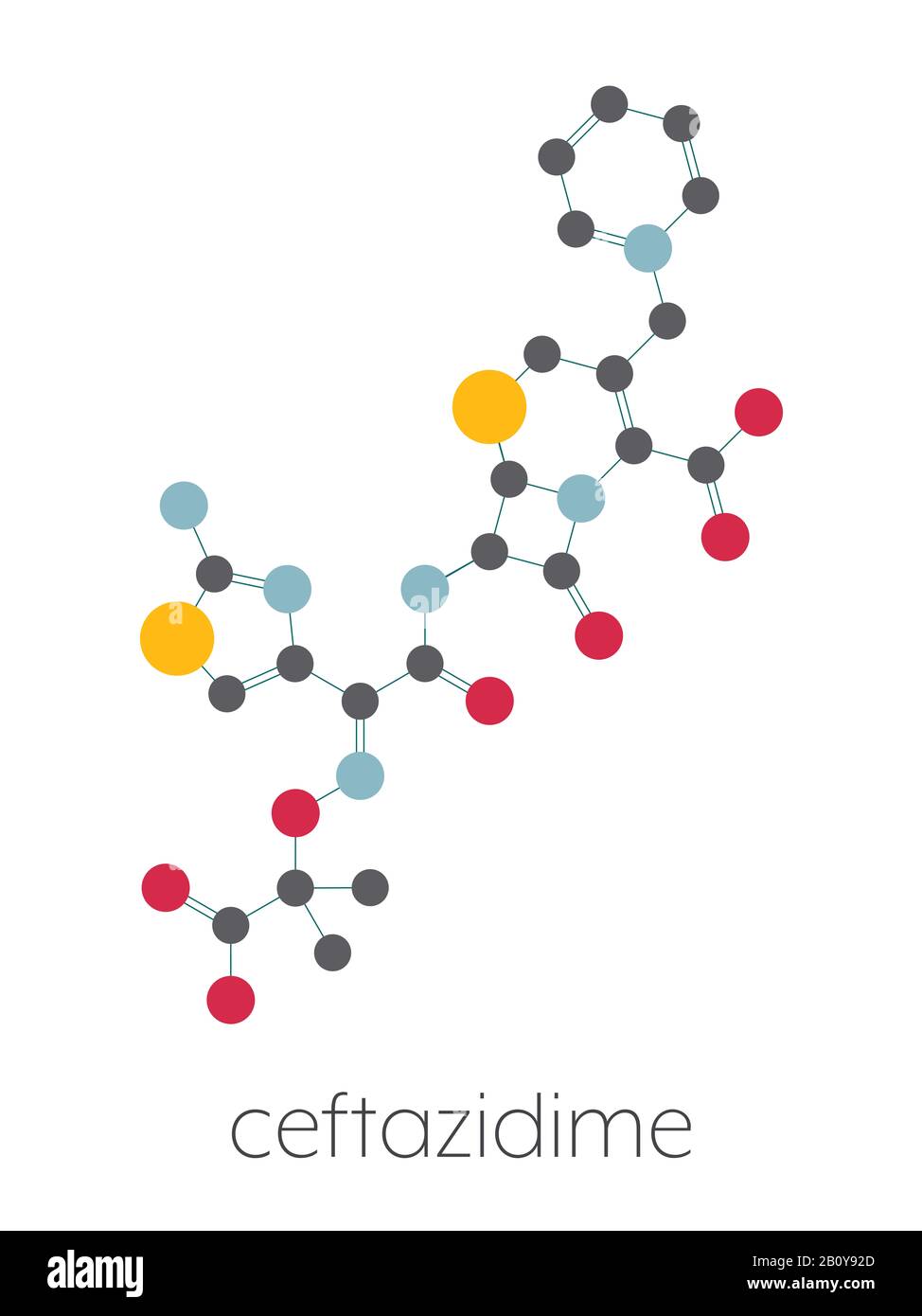 Ceftazidime cephalosporin antibiotic drug molecule Stock Photo - Alamy