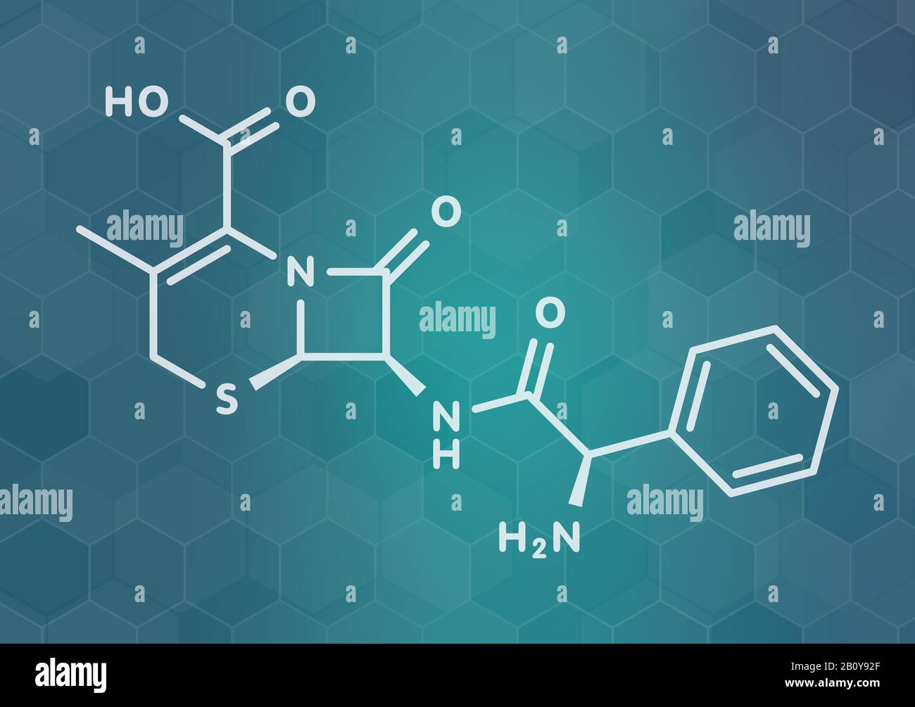 Cefalexin antibiotic drug molecule, illustration Stock Photo - Alamy