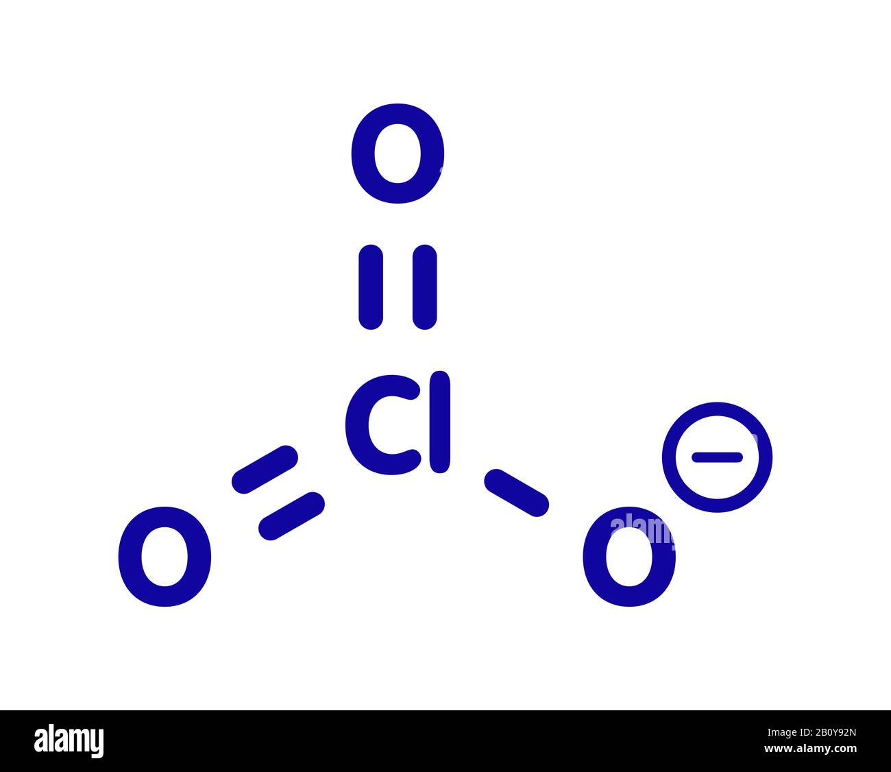 Chlorate anion chemical structure, illustration Stock Photo - Alamy