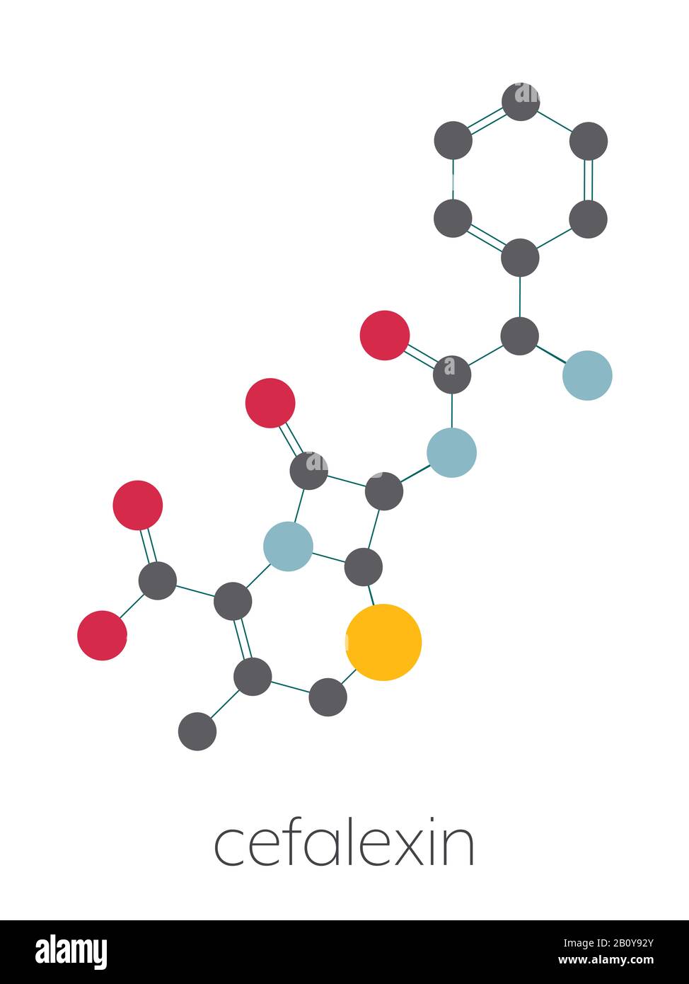 Cefalexin antibiotic drug molecule, illustration Stock Photo - Alamy