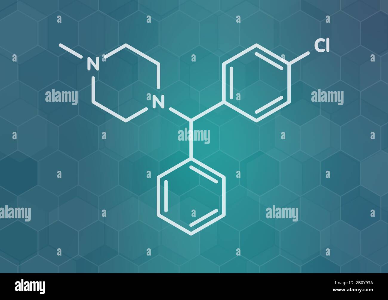 Chlorcyclizine antihistamine drug molecule, illustration Stock Photo ...