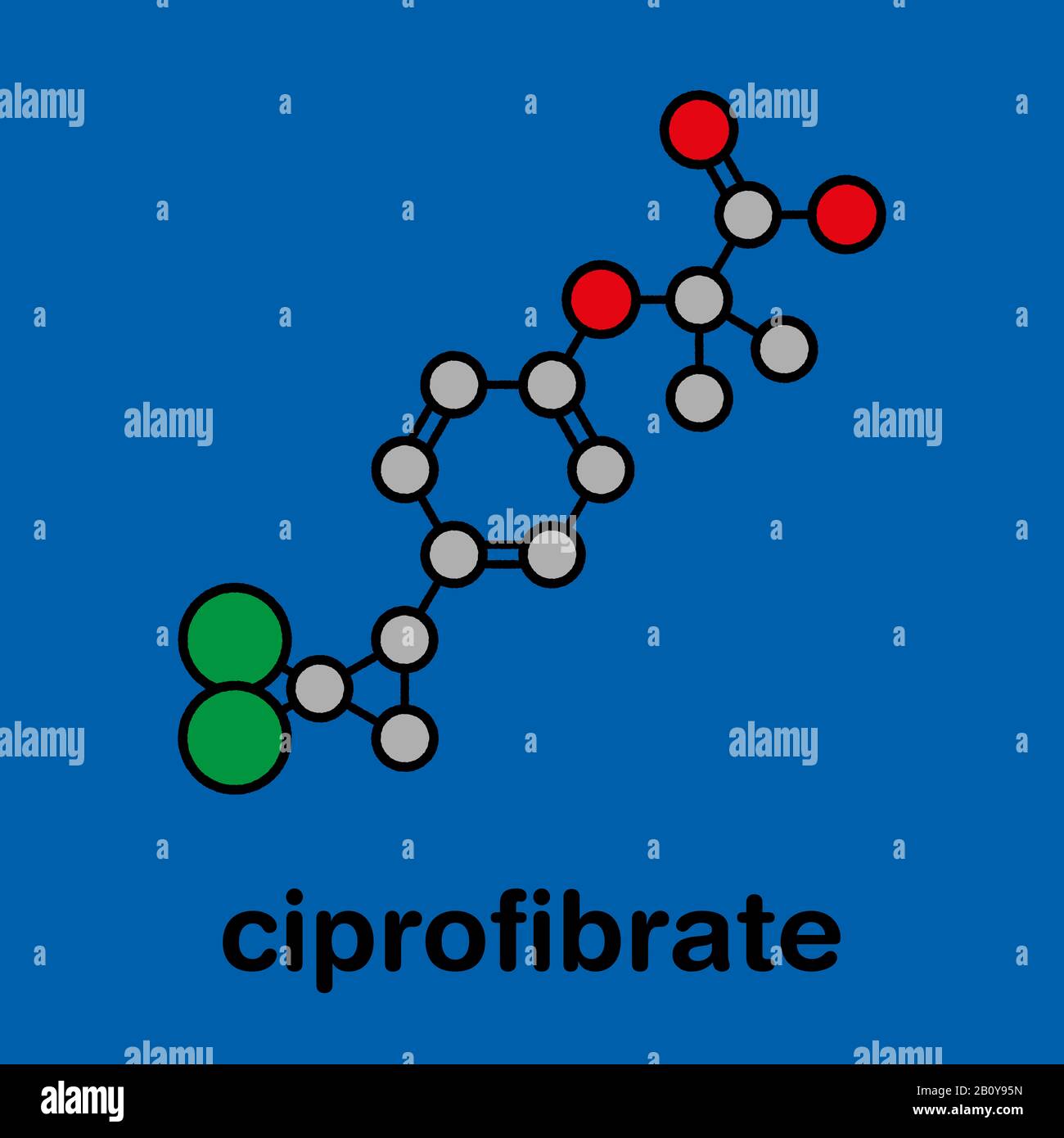 Ciprofibrate hyperlipidemia drug molecule, illustration Stock Photo - Alamy