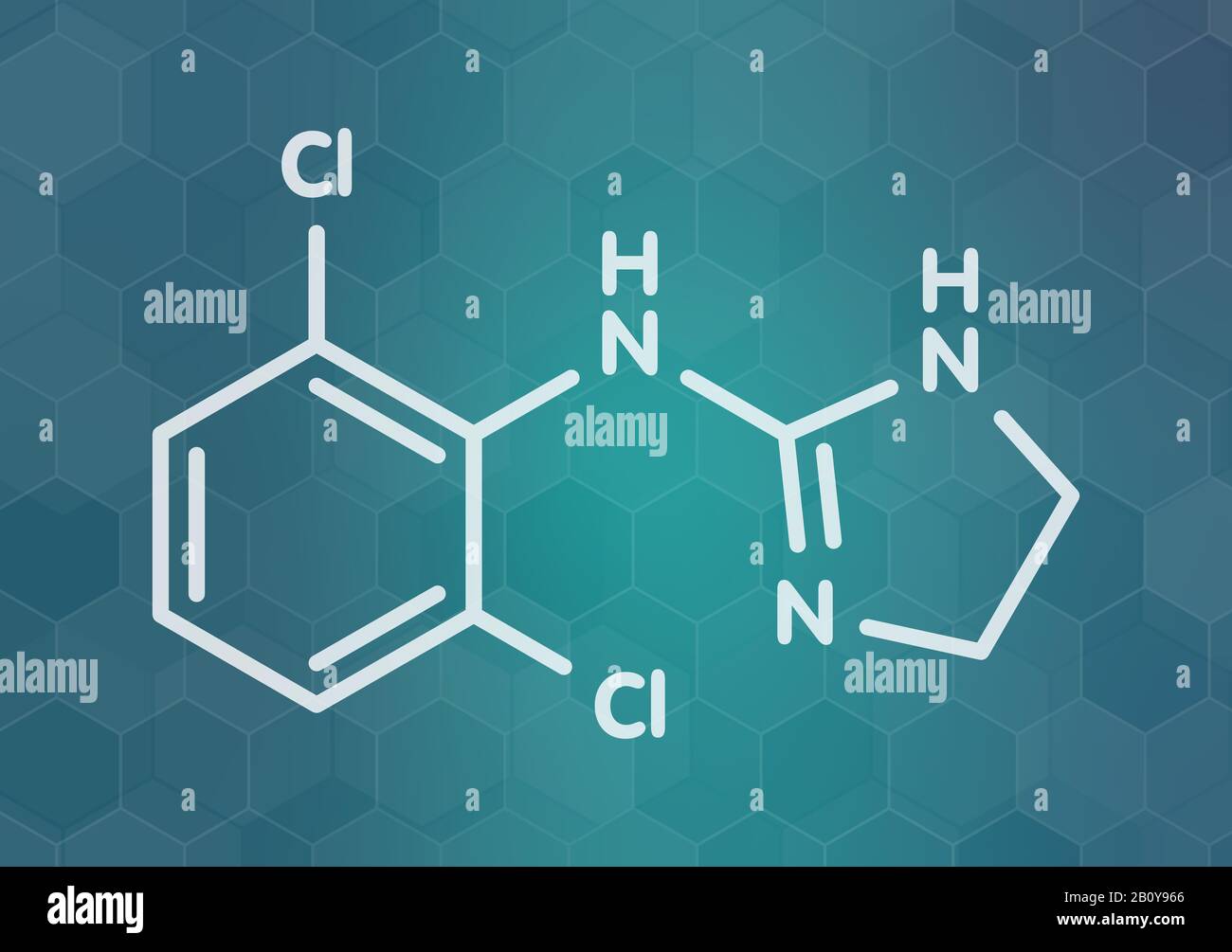 Clonidine drug molecule, illustration Stock Photo - Alamy
