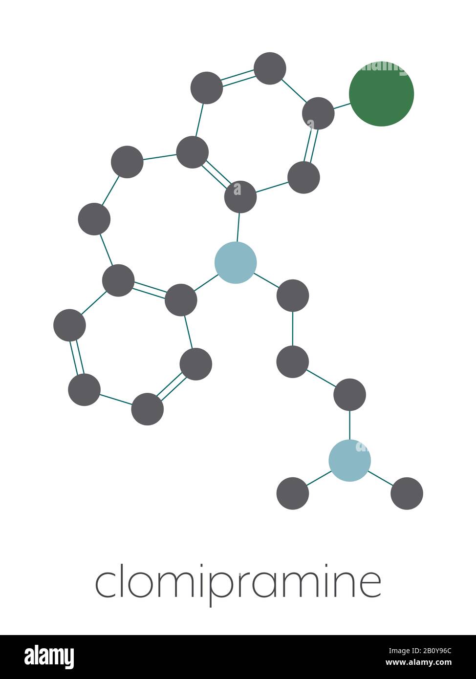 Clomipramine tricyclic antidepressant drug molecule Stock Photo - Alamy