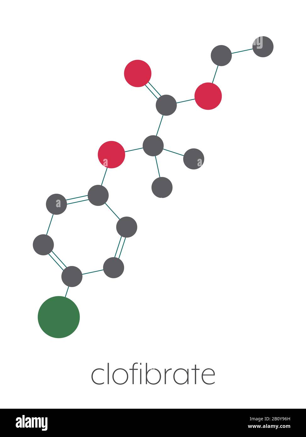 Clofibrate hyperlipidemia drug molecule, illustration Stock Photo - Alamy