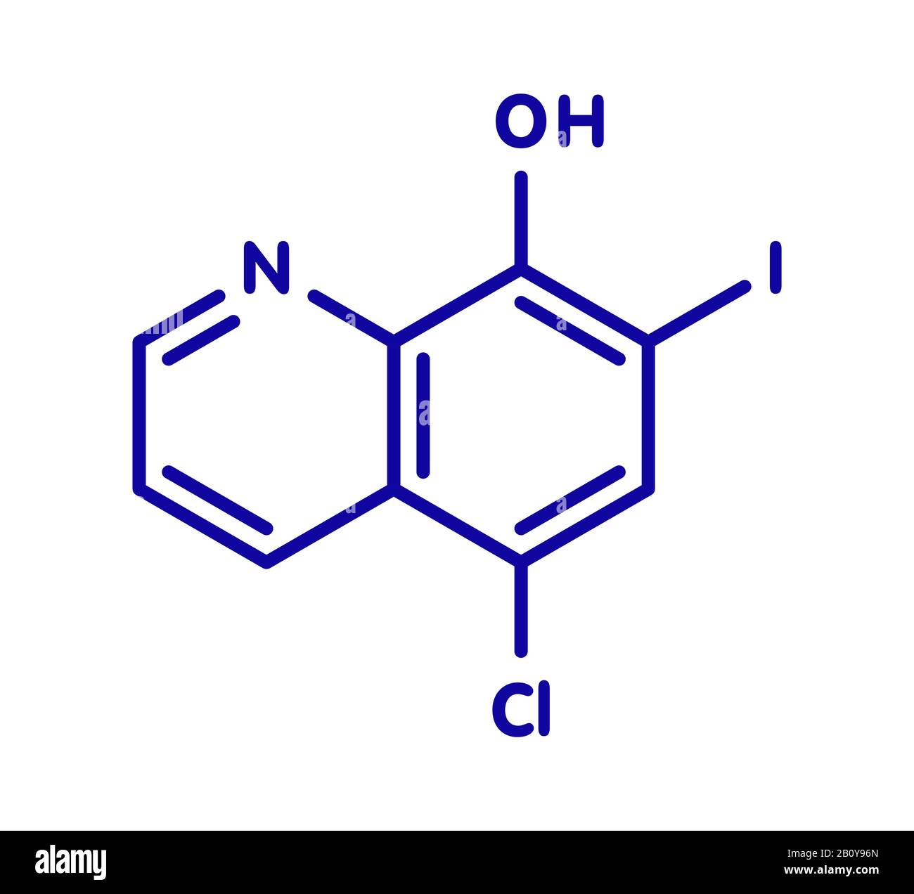 Clioquinol drug molecule, illustration Stock Photo - Alamy