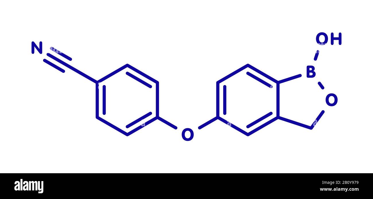 Crisaborole eczema drug molecule, illustration Stock Photo - Alamy
