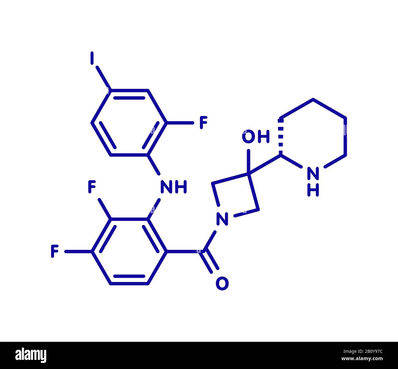 Cobimetinib melanoma drug molecule, illustration Stock Photo - Alamy