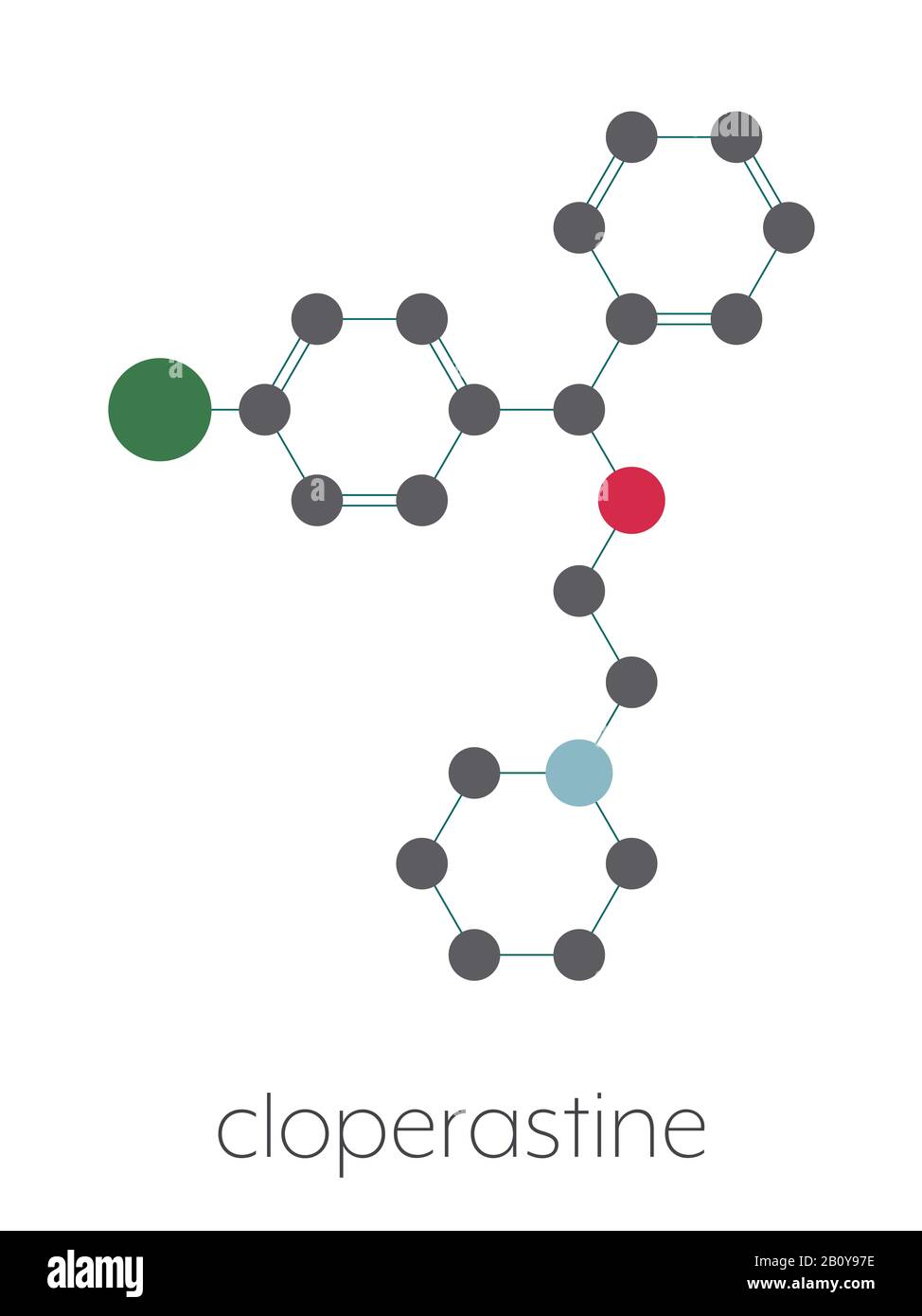 Cloperastine cough suppressant drug molecule, illustration Stock Photo ...