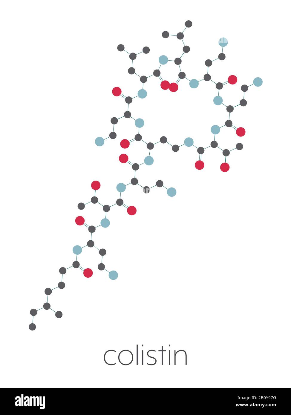 Colistin antibiotic drug molecule, illustration Stock Photo - Alamy