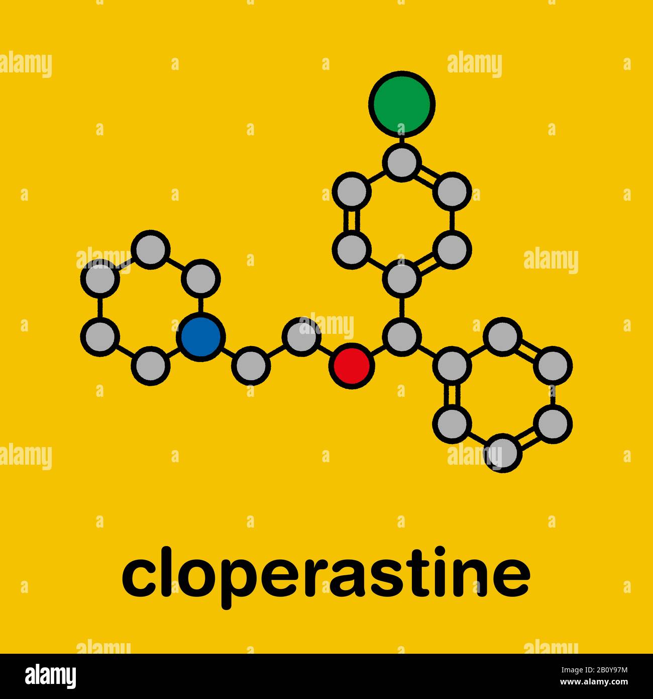 Cloperastine cough suppressant drug molecule, illustration Stock Photo ...