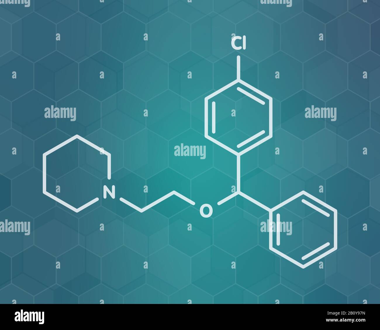 Cloperastine cough suppressant drug molecule, illustration Stock Photo ...