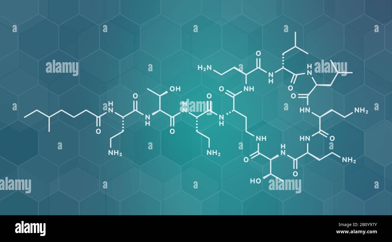 Colistin antibiotic drug molecule, illustration Stock Photo - Alamy